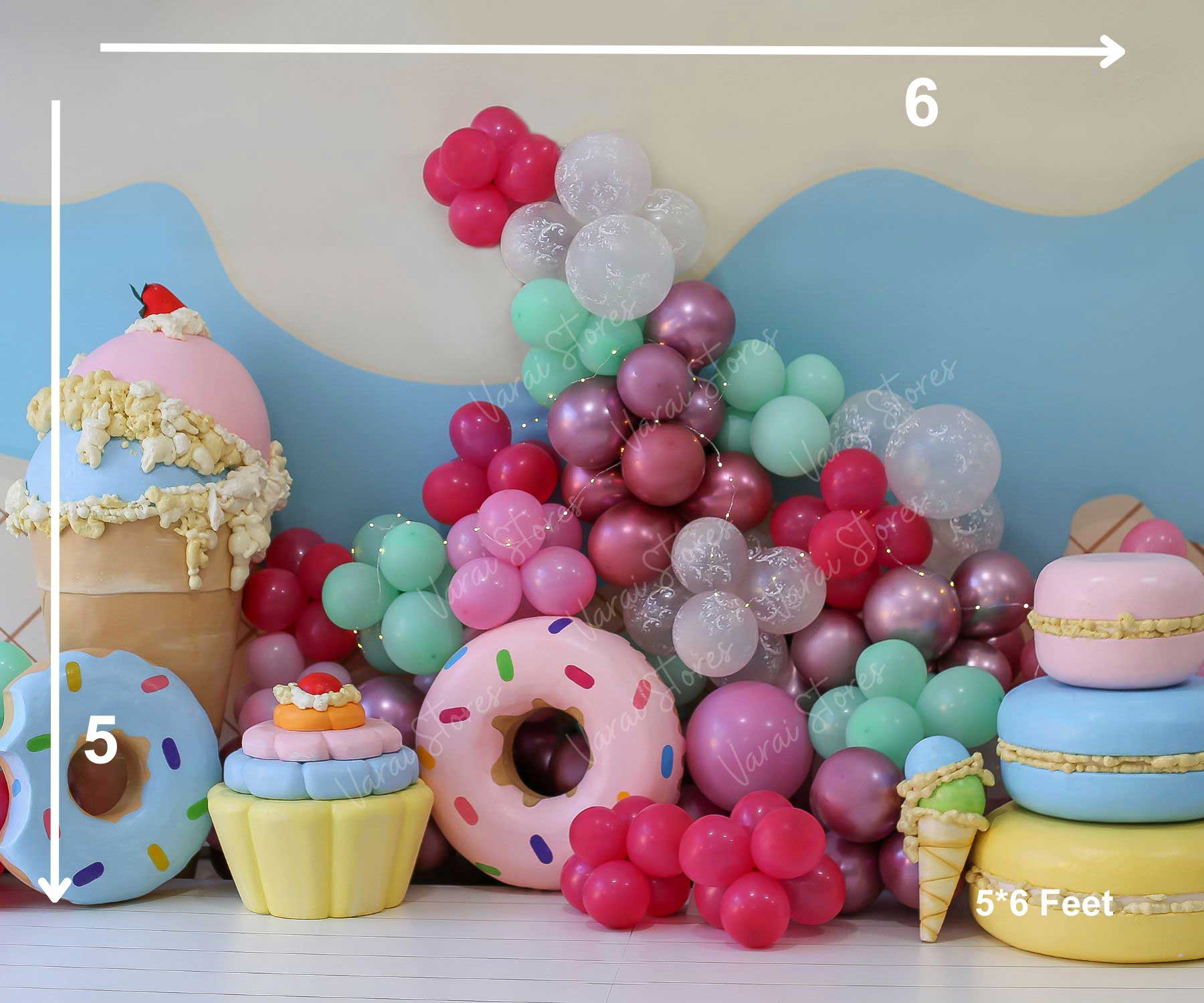 Sweet Balloons - Printed Baby Backdrop - FABRIC (PRE ORDER)