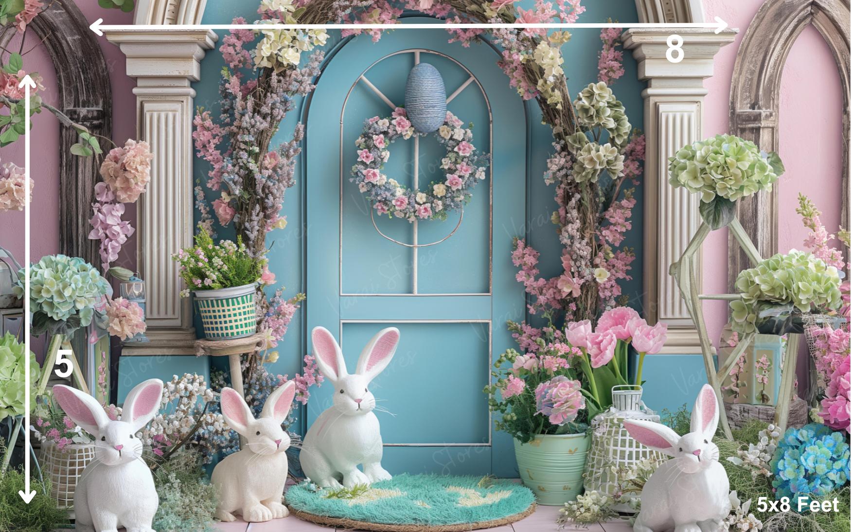 Pastel Bunny - Printed Baby Backdrop - FABRIC (PRE ORDER)