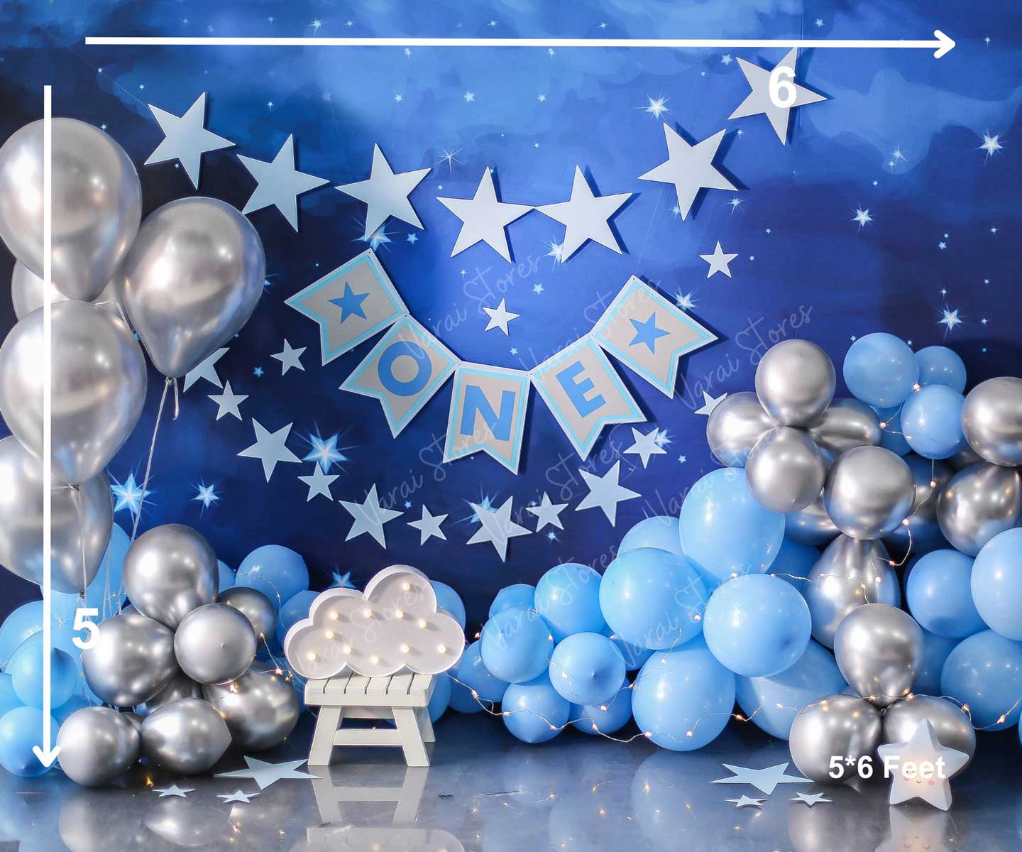 Blue Blast - Printed Baby Backdrop - FABRIC (PRE ORDER)