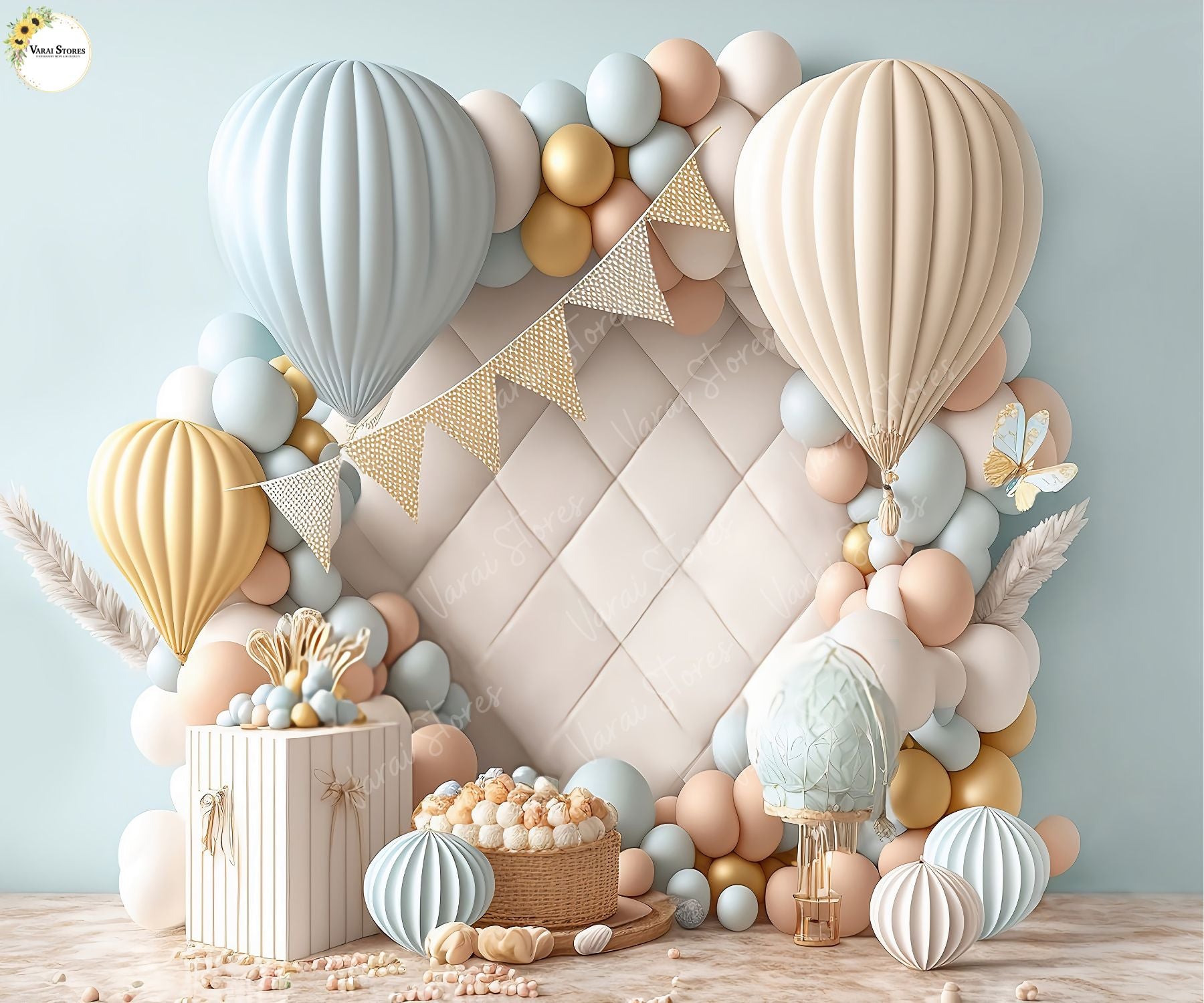 Pastel Celebration - Printed Baby Backdrop - FABRIC (PRE ORDER)