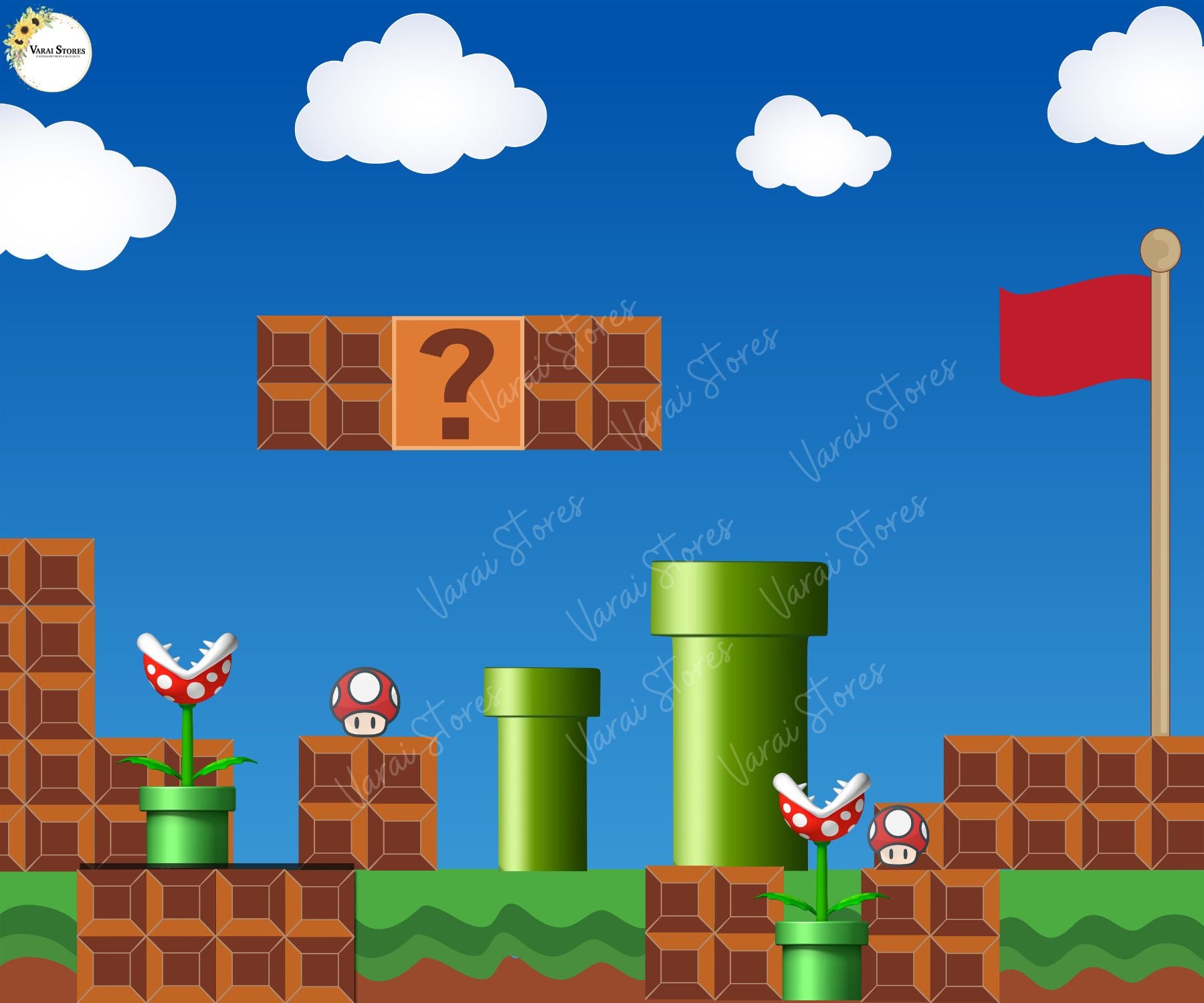 Mario - Printed Baby Backdrop - FABRIC (PRE ORDER)