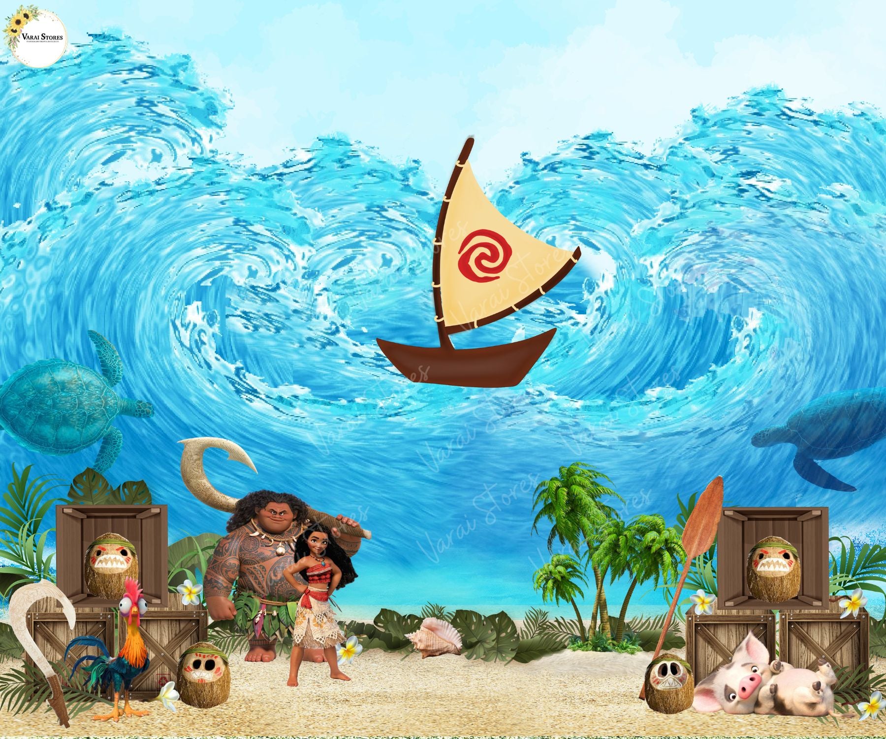 Moana - Baby Printed Backdrops - PREMIUM FABRIC