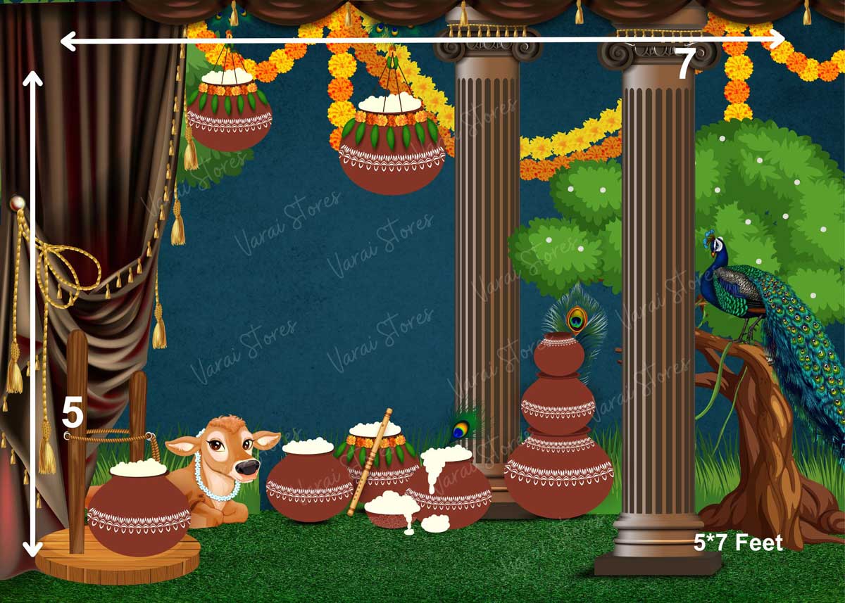 Krishna Jayanthi - Printed Baby Backdrop FABRIC - (PRE ORDER)