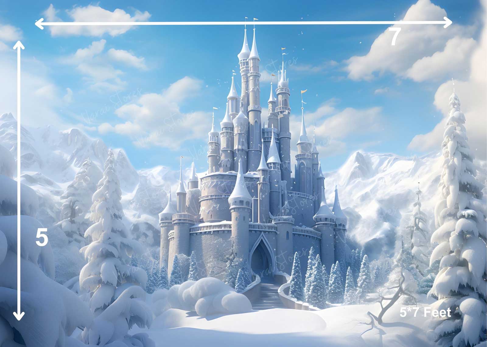 Winter Castle - Printed Baby Backdrop - FABRIC (PRE ORDER)