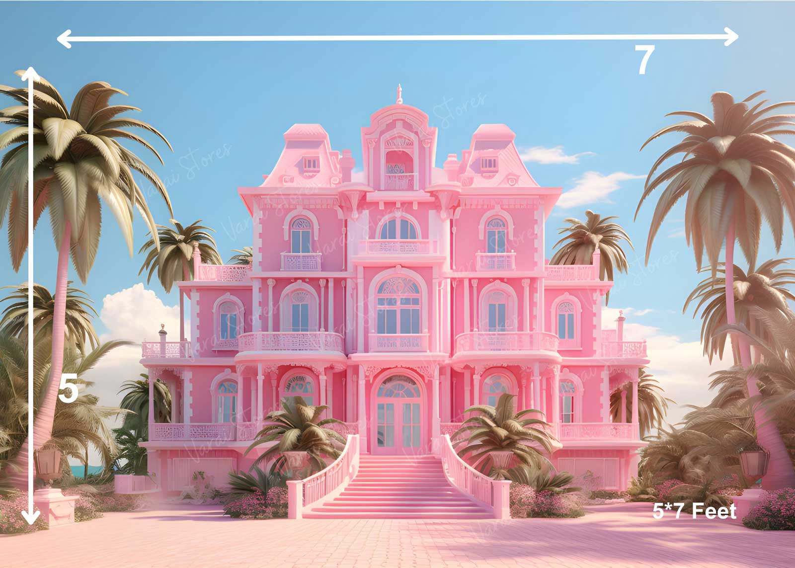 Barbie House - Baby Printed Backdrops - PREMIUM FABRIC