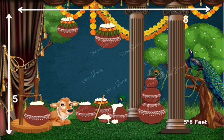 Krishna Jayanthi - Printed Baby Backdrop FABRIC - (PRE ORDER)
