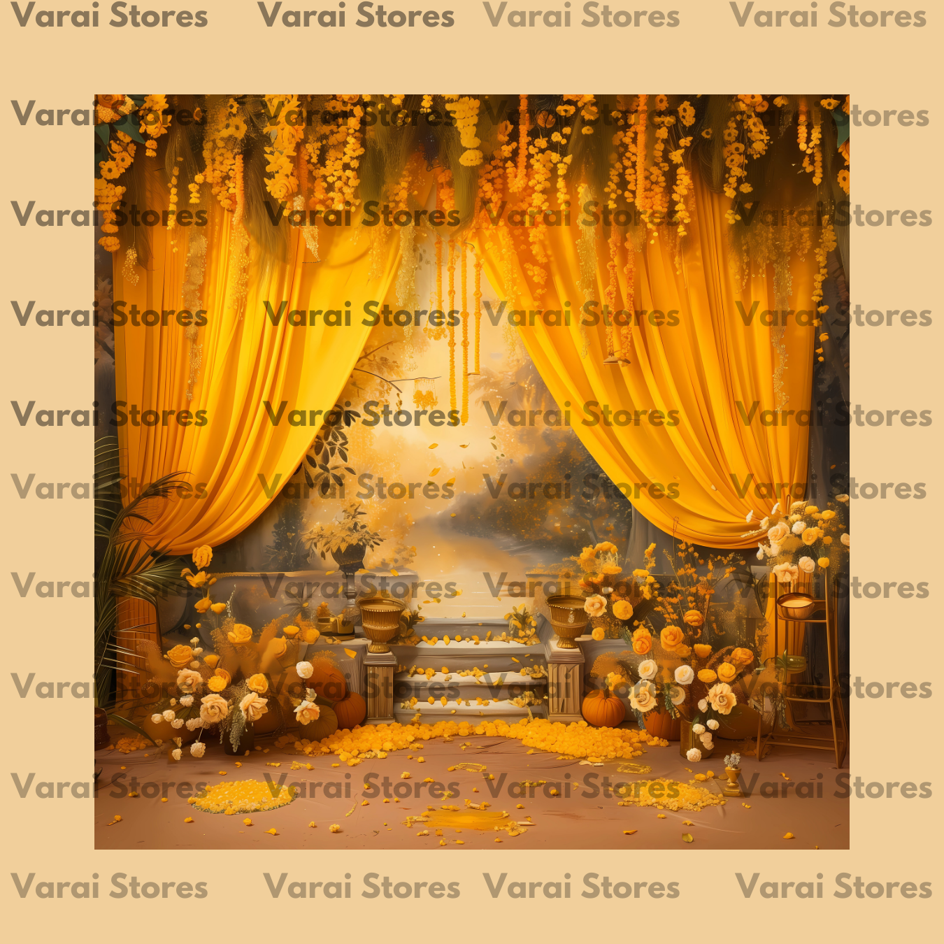 Haldi Curtain (Type 1) - Fabric With Pole Pocket