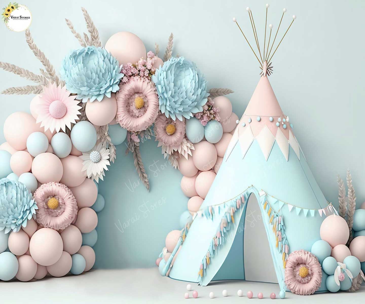 Balloon Canopy - Printed Baby Backdrop - FABRIC (PRE ORDER)