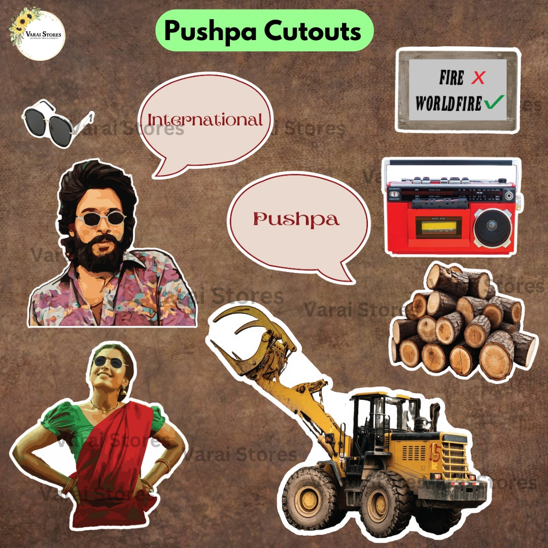Pushpa Theme Cutouts