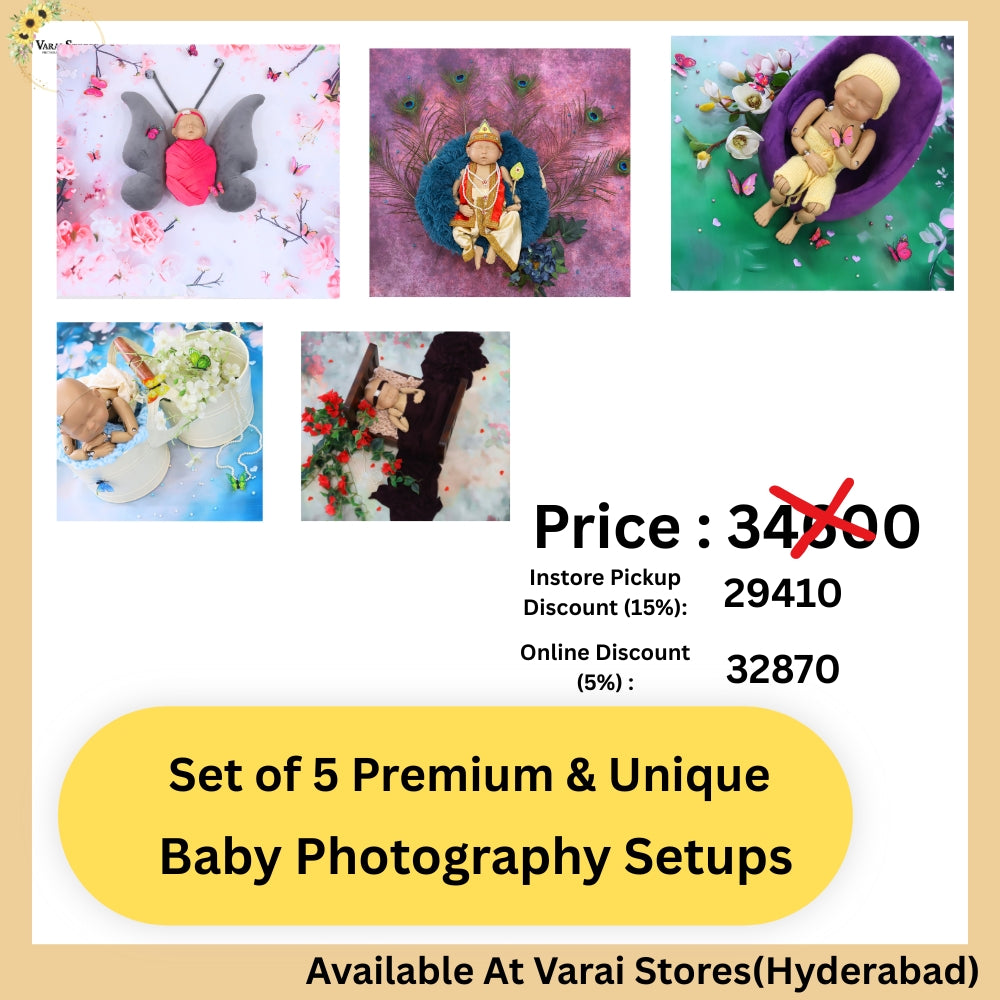 Baby Photo Studio Package – 131 Props and 10+ Unique Themes | Buy Now