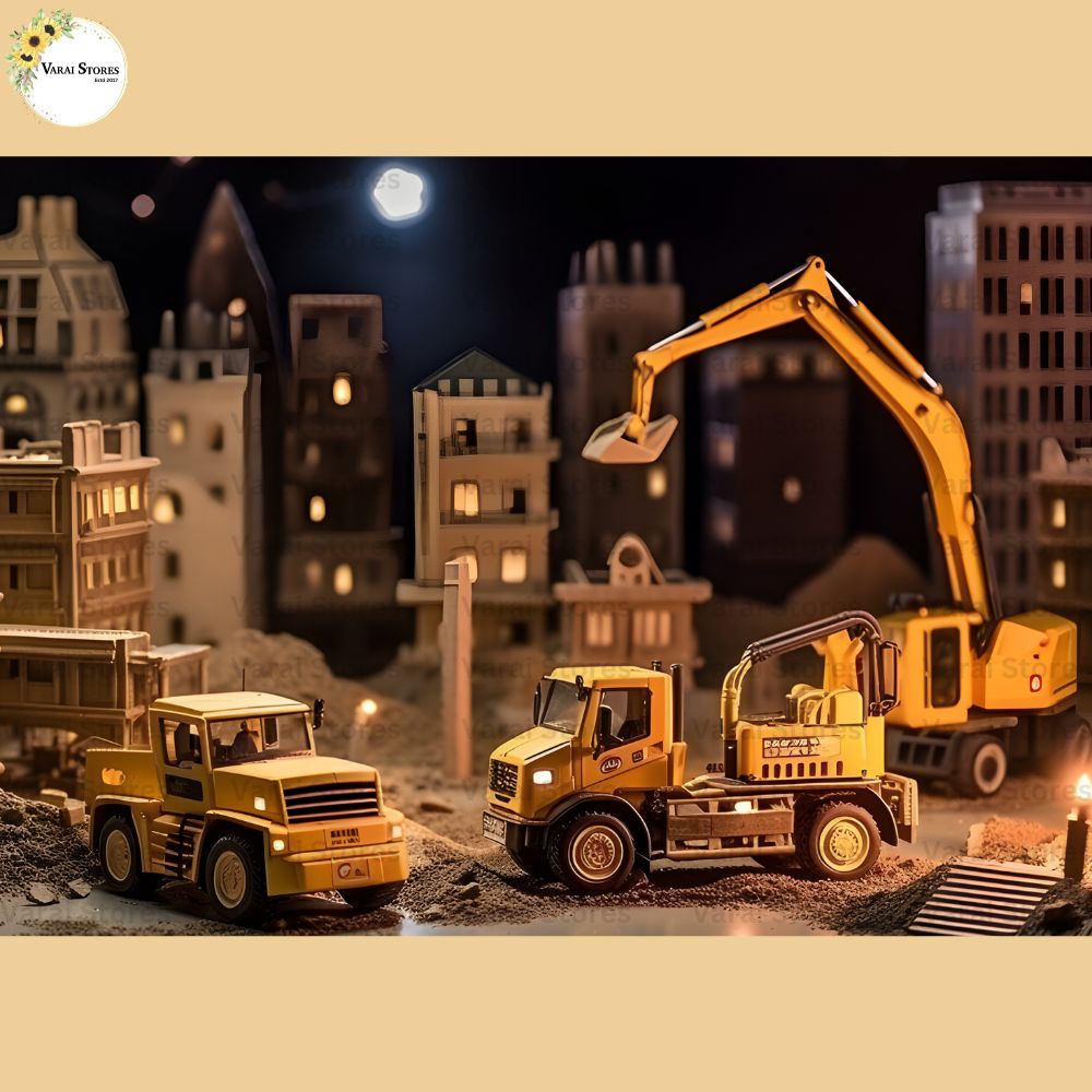 Construction Work - Baby Printed Backdrops - PREMIUM FABRIC