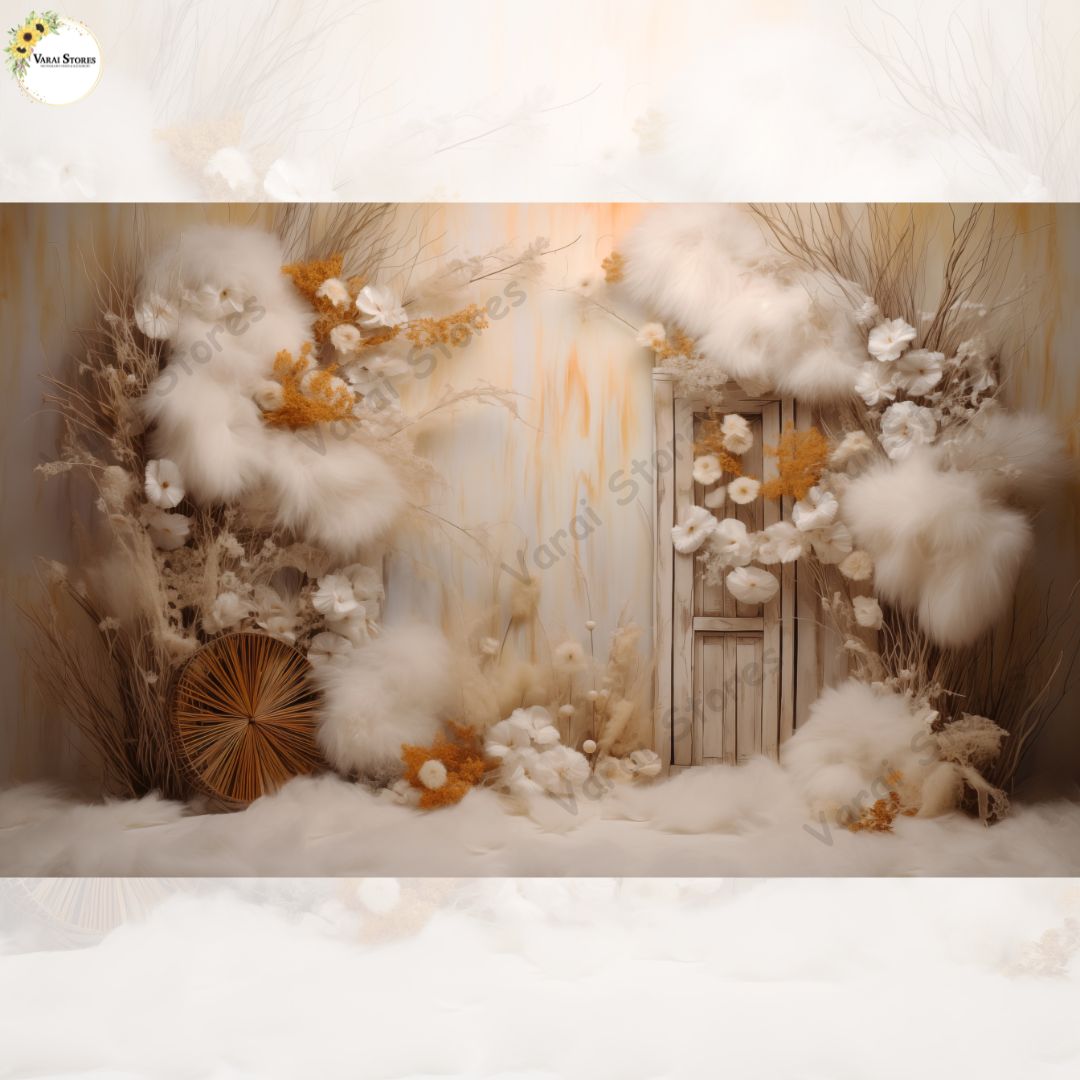 Cotton Flowers - Printed Baby Backdrop - FABRIC (PRE ORDER)