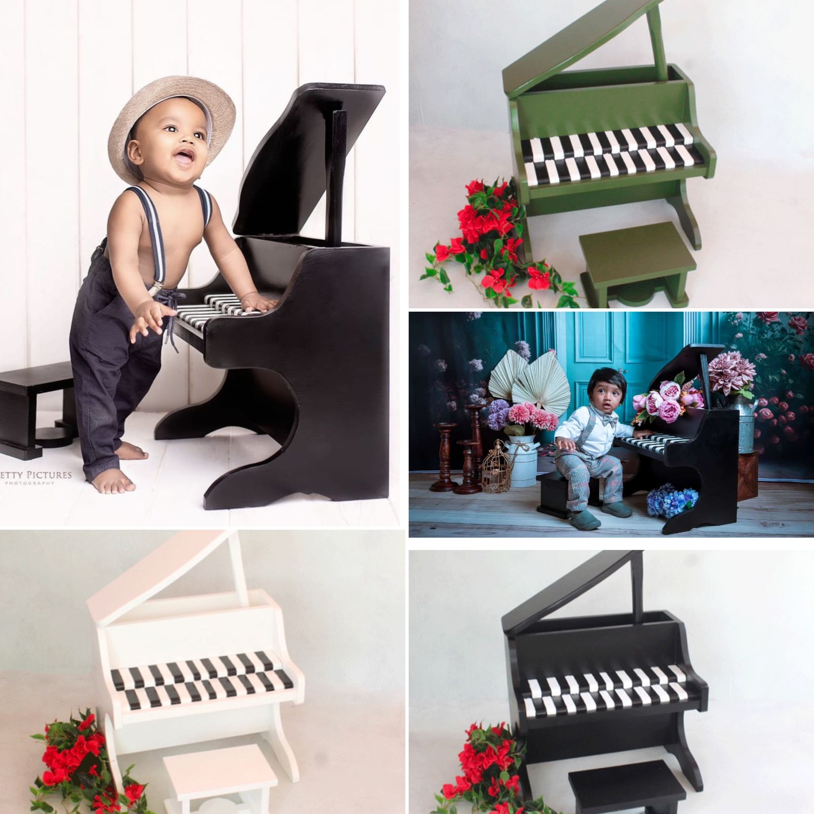 Elegant Piano with Stool Set